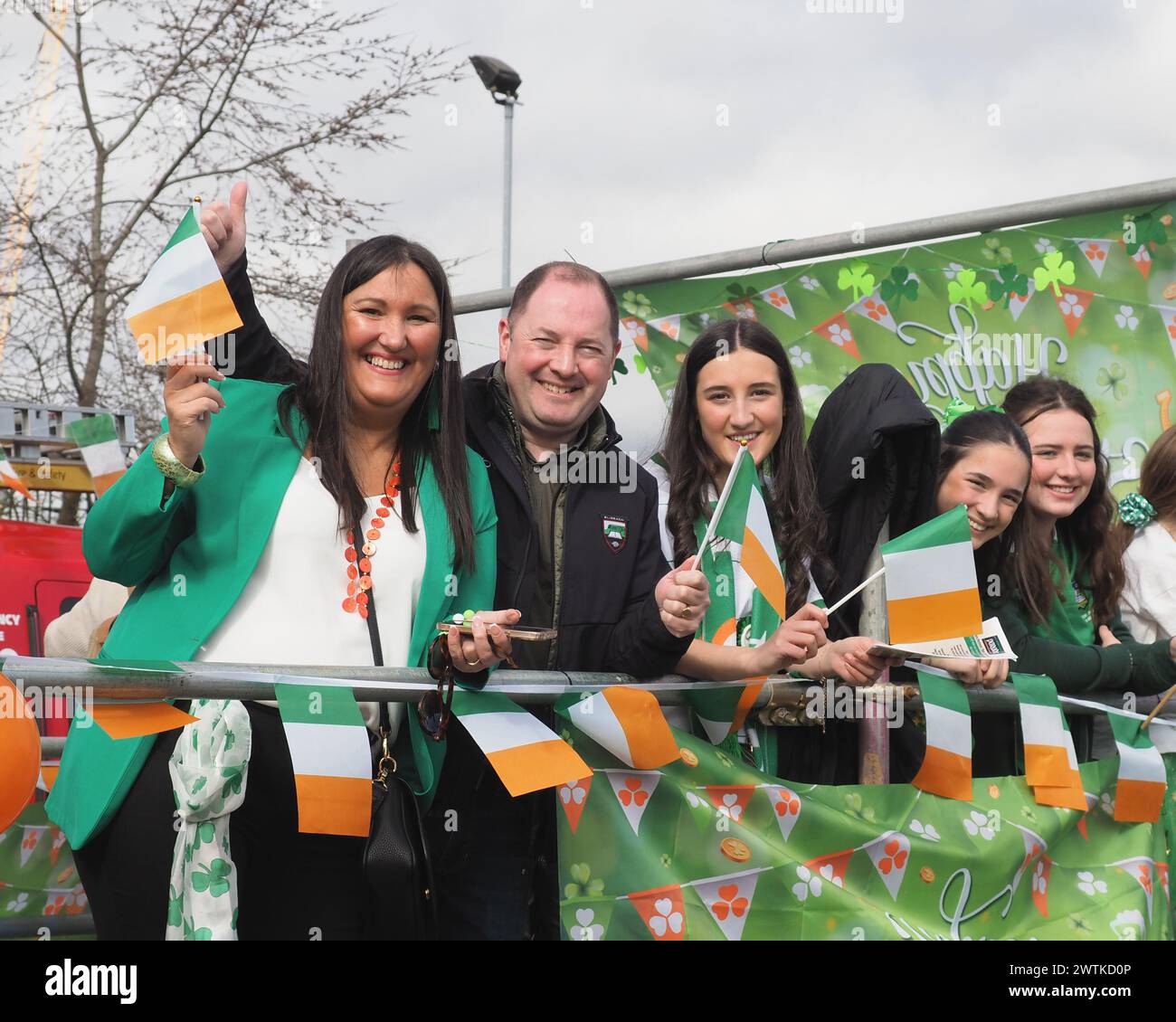 Birmingham, UK. 17th March, 2024. St Patrick's Day Parade 2024 makes a ...