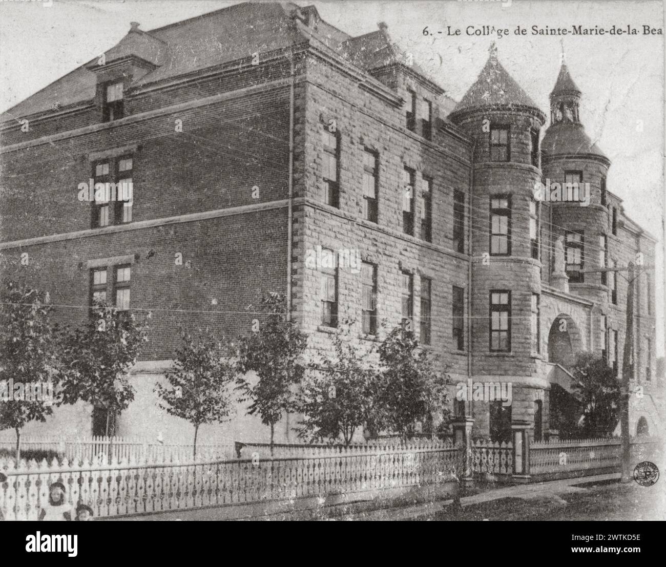 Collotype - Ste. Marie de la Beauce College, QC, about 1910 Stock Photo ...