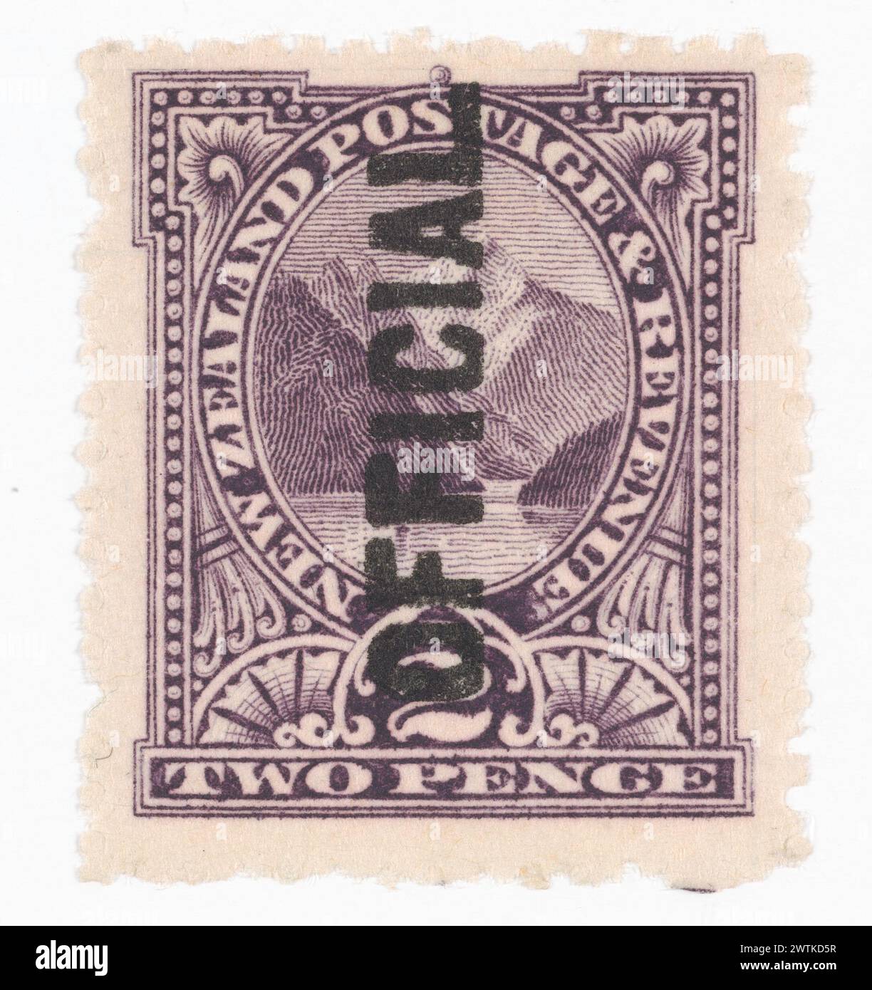 Issued two penny 'Pembroke Peak, Milford Sound' Official stamp in ...