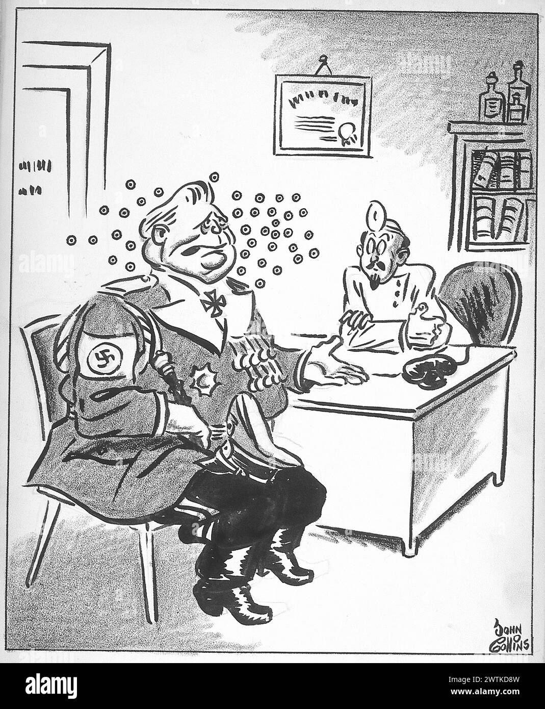 Cartoon - "Ach, Doctor, I See Spots Before my Eyes. John Collins (1917 ...