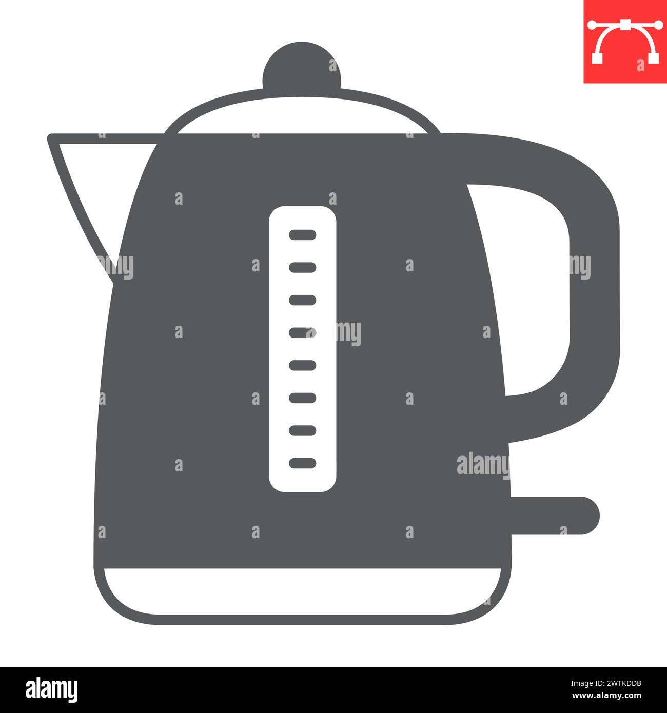 Electric kettle glyph icon, home appliances and kitchen equipment ...
