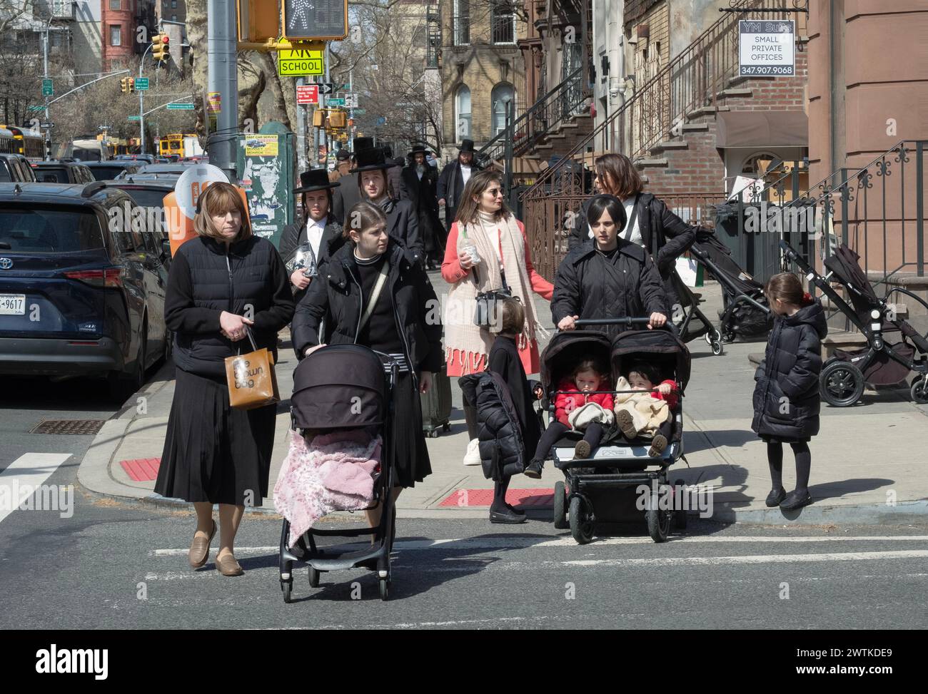 A crowded street scene on Bedford Avenue in Williamsburg, an orthodox ...