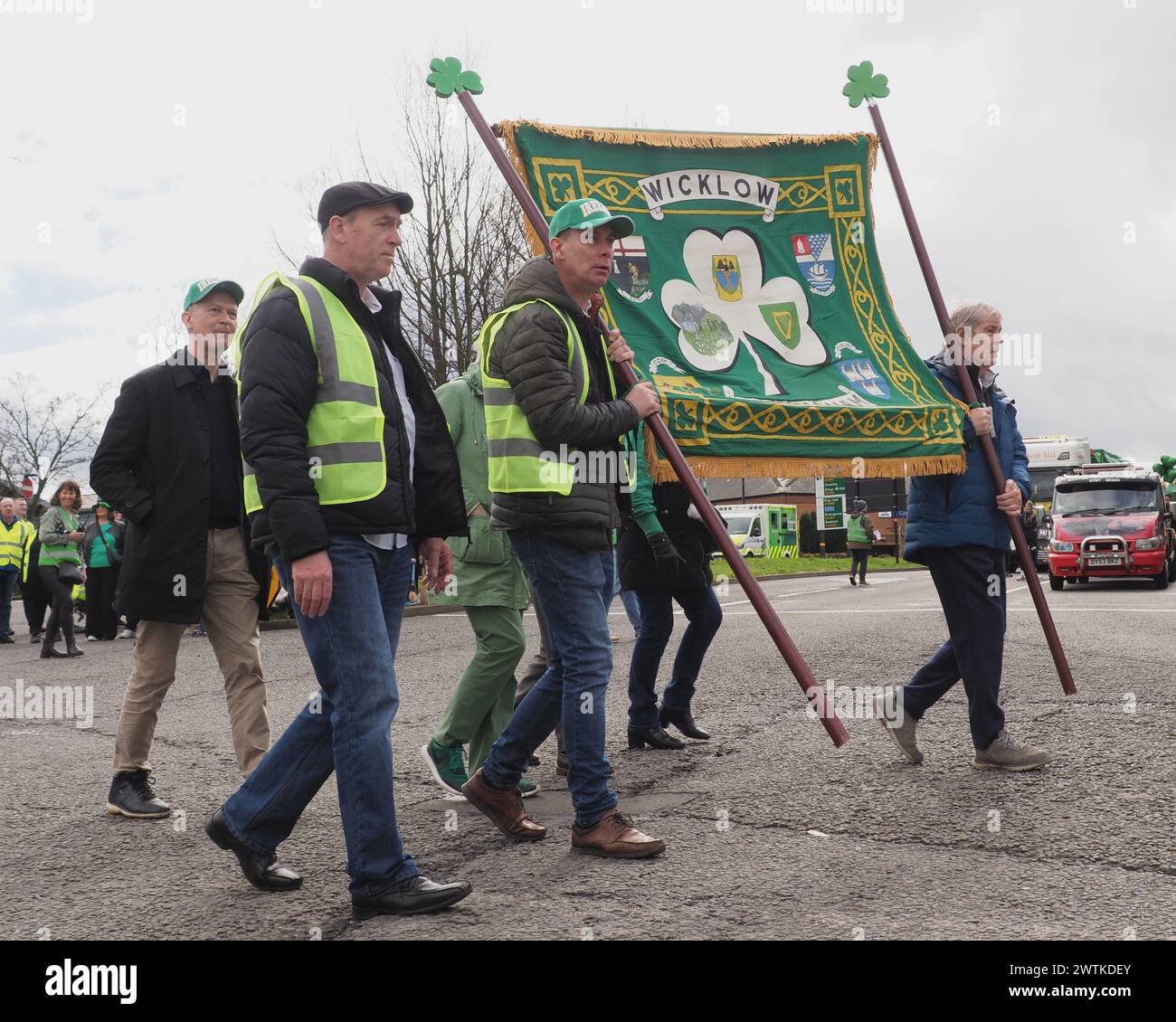 Birmingham, UK. 17th March, 2024. St Patrick's Day Parade 2024 makes a ...