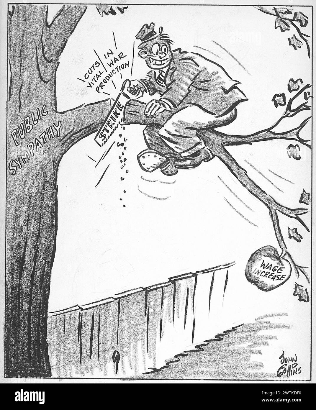 Cartoon - Heading for a Fall. John Collins (1917-2007 Stock Photo - Alamy