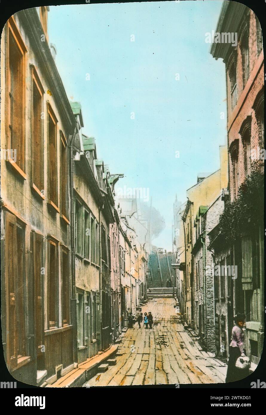 Transparency - Little Champlain Street, Quebec City, QC, about 1900 ...