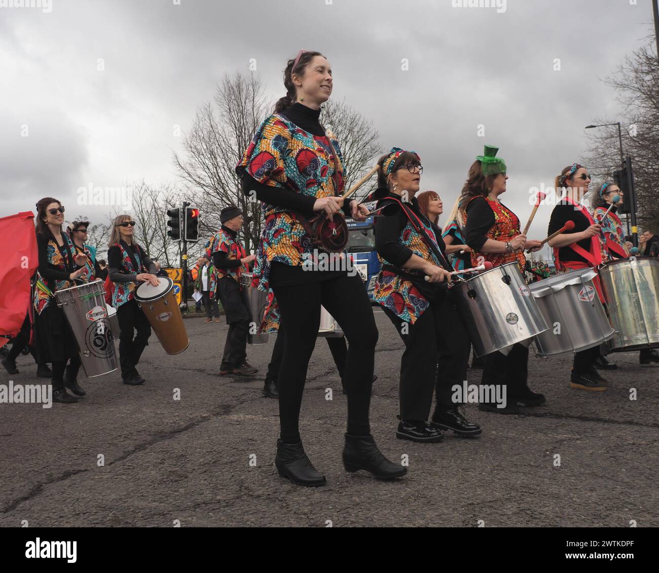 Birmingham, UK. 17th March, 2024. St Patrick's Day Parade 2024 makes a ...