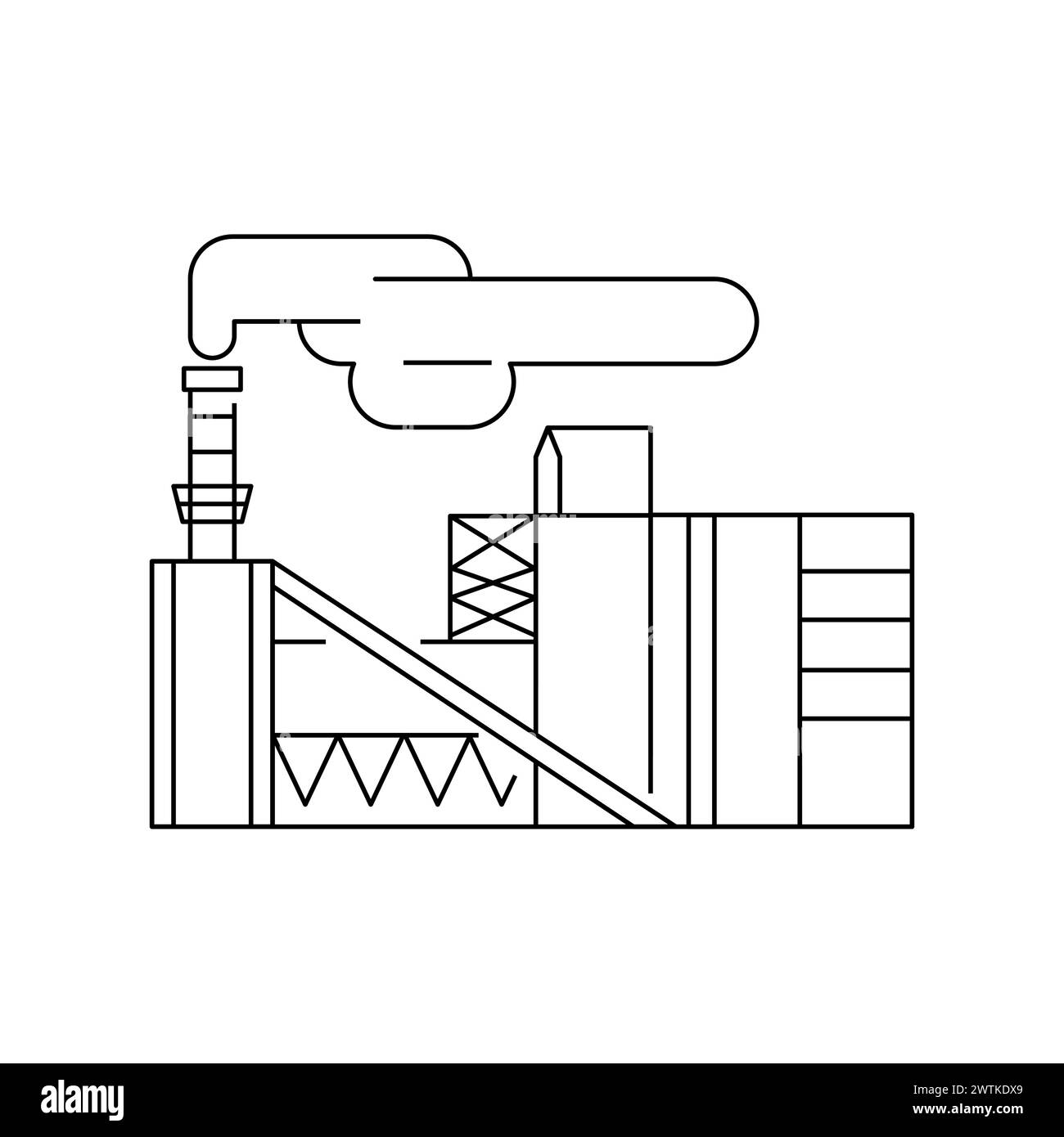 Biomass plant color line icon. Renewable energy sources. Vector ...