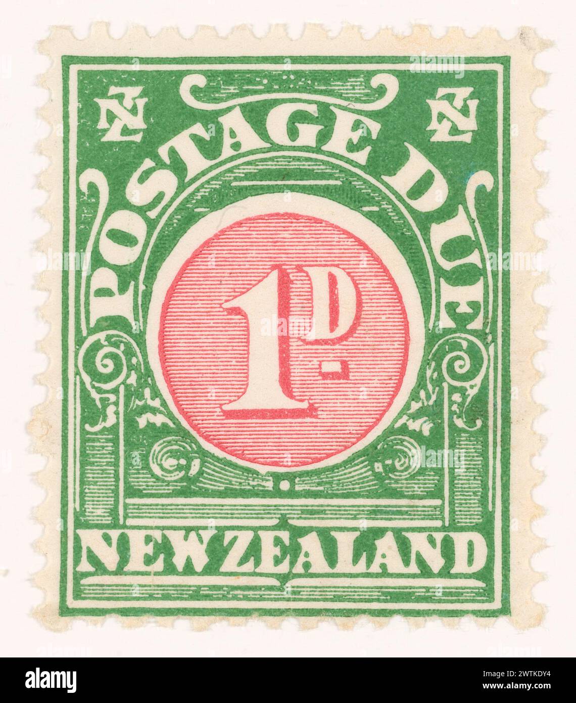 Issued one penny Postage Due stamp postage stamps Stock Photo - Alamy