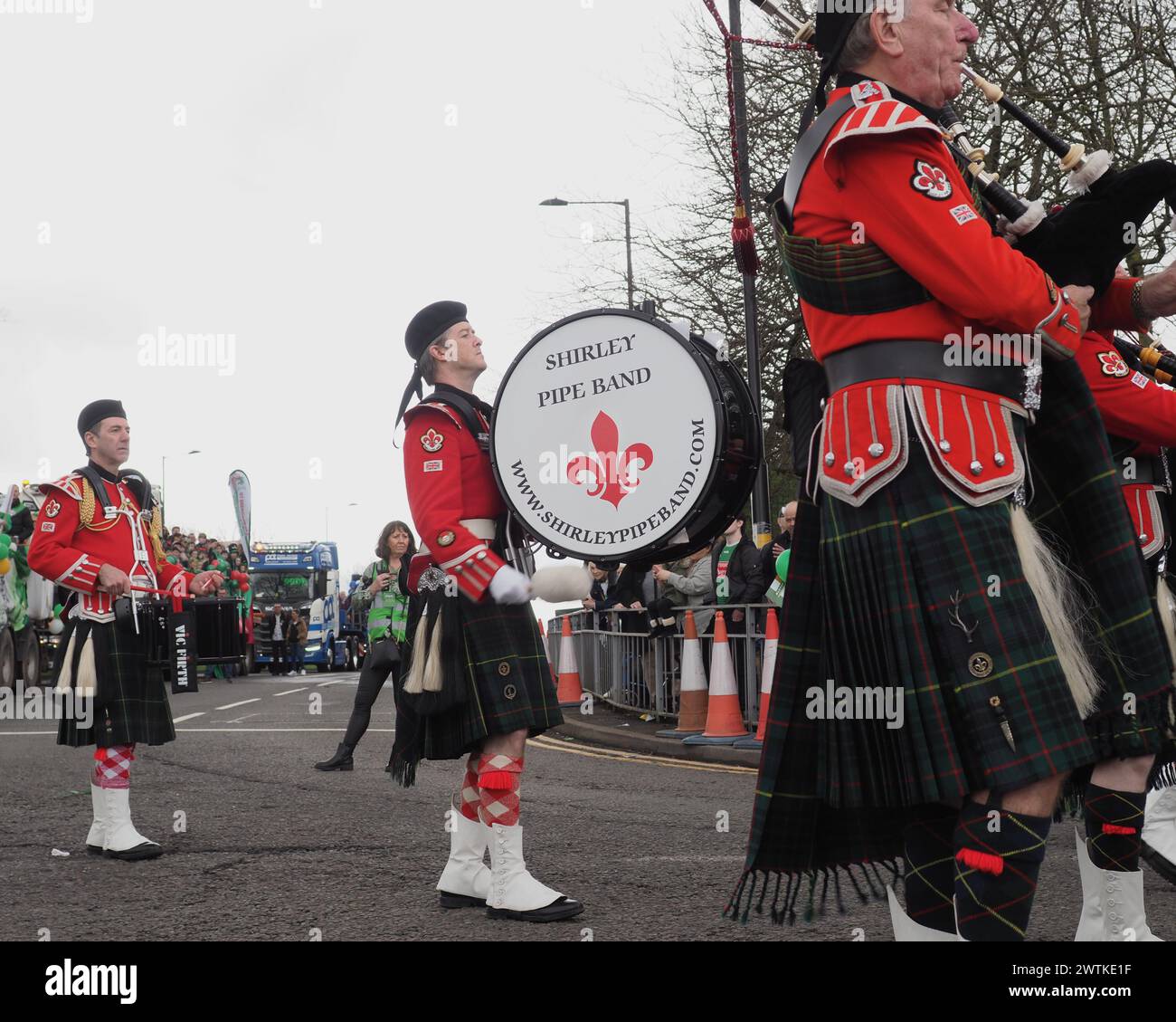 Birmingham, UK. 17th March, 2024. St Patrick's Day Parade 2024 makes a ...