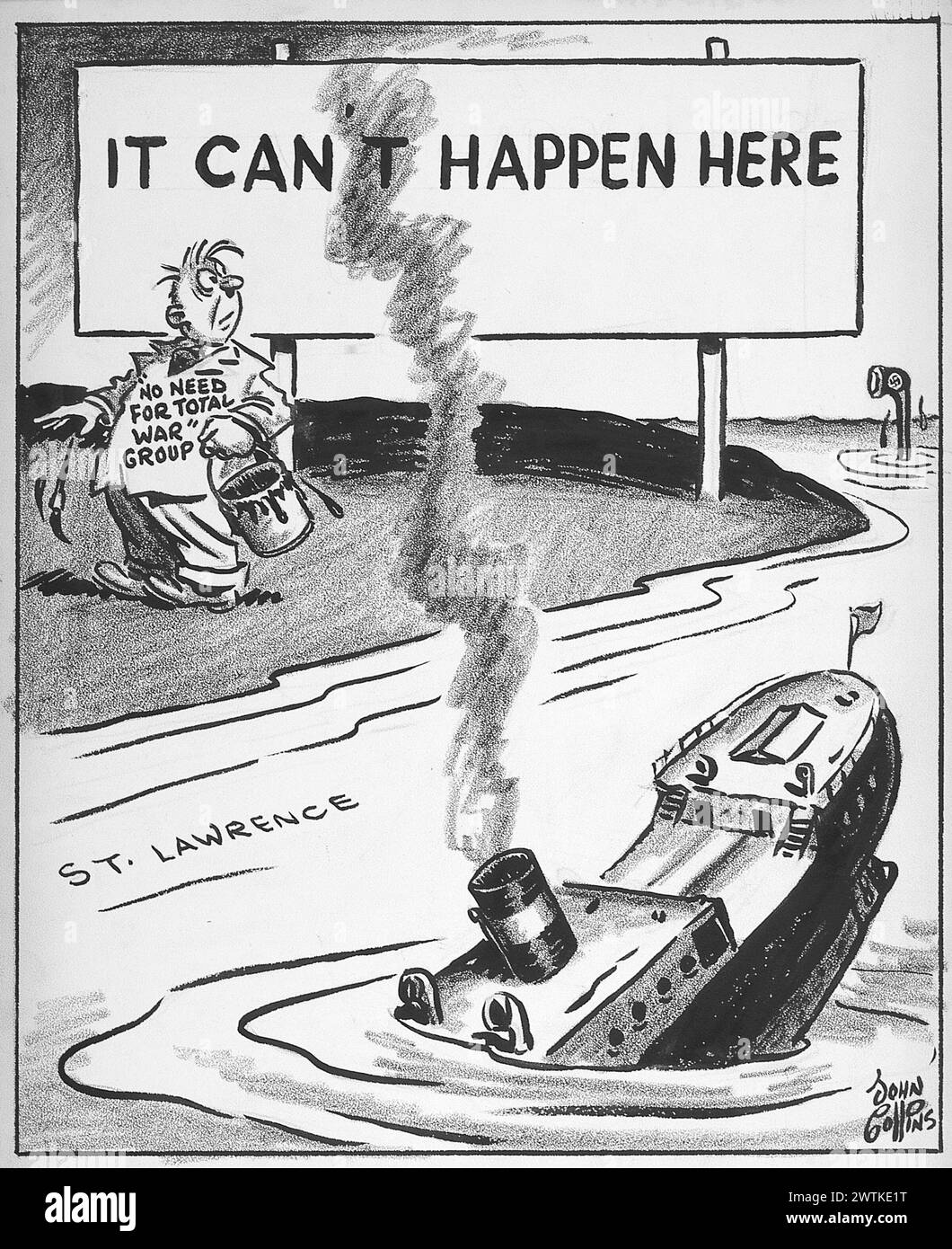 Cartoon - Hitler's Answer. John Collins (1917-2007 Stock Photo - Alamy