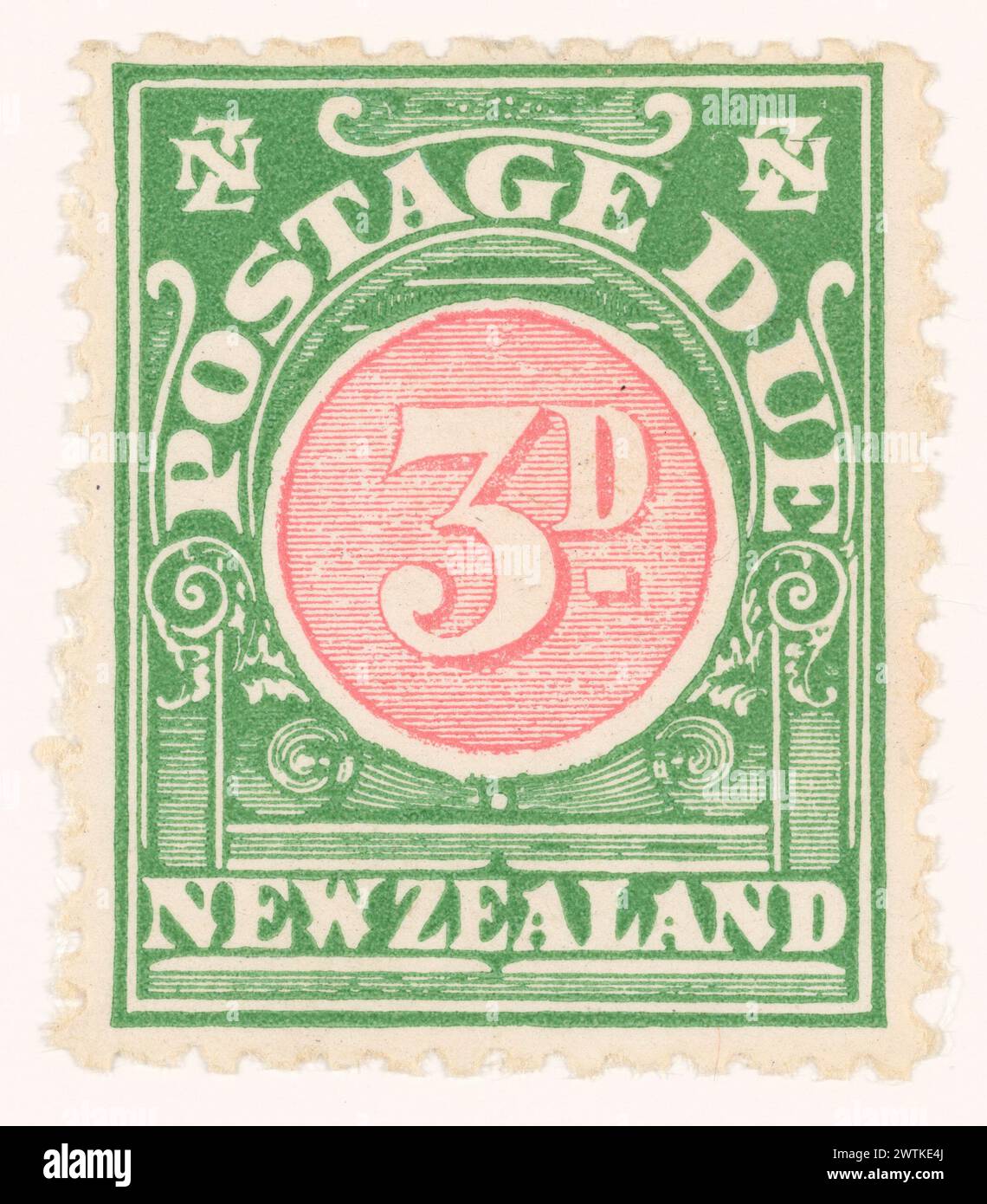 Issued three penny Postage Due stamp postage stamps Stock Photo - Alamy