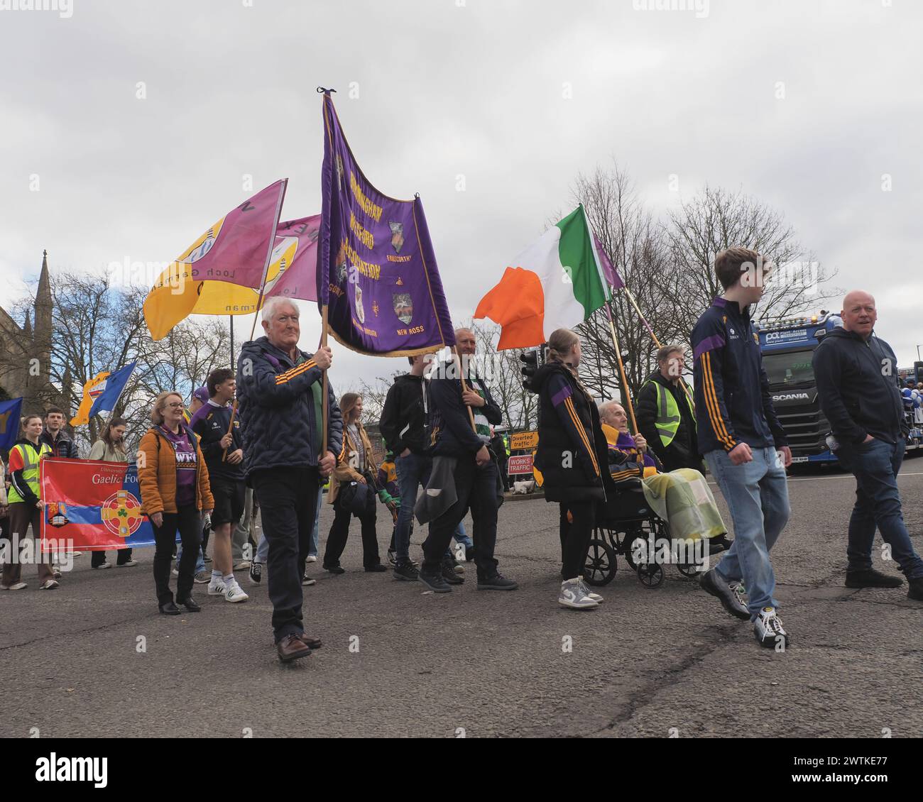 Birmingham, UK. 17th March, 2024. St Patrick's Day Parade 2024 makes a ...