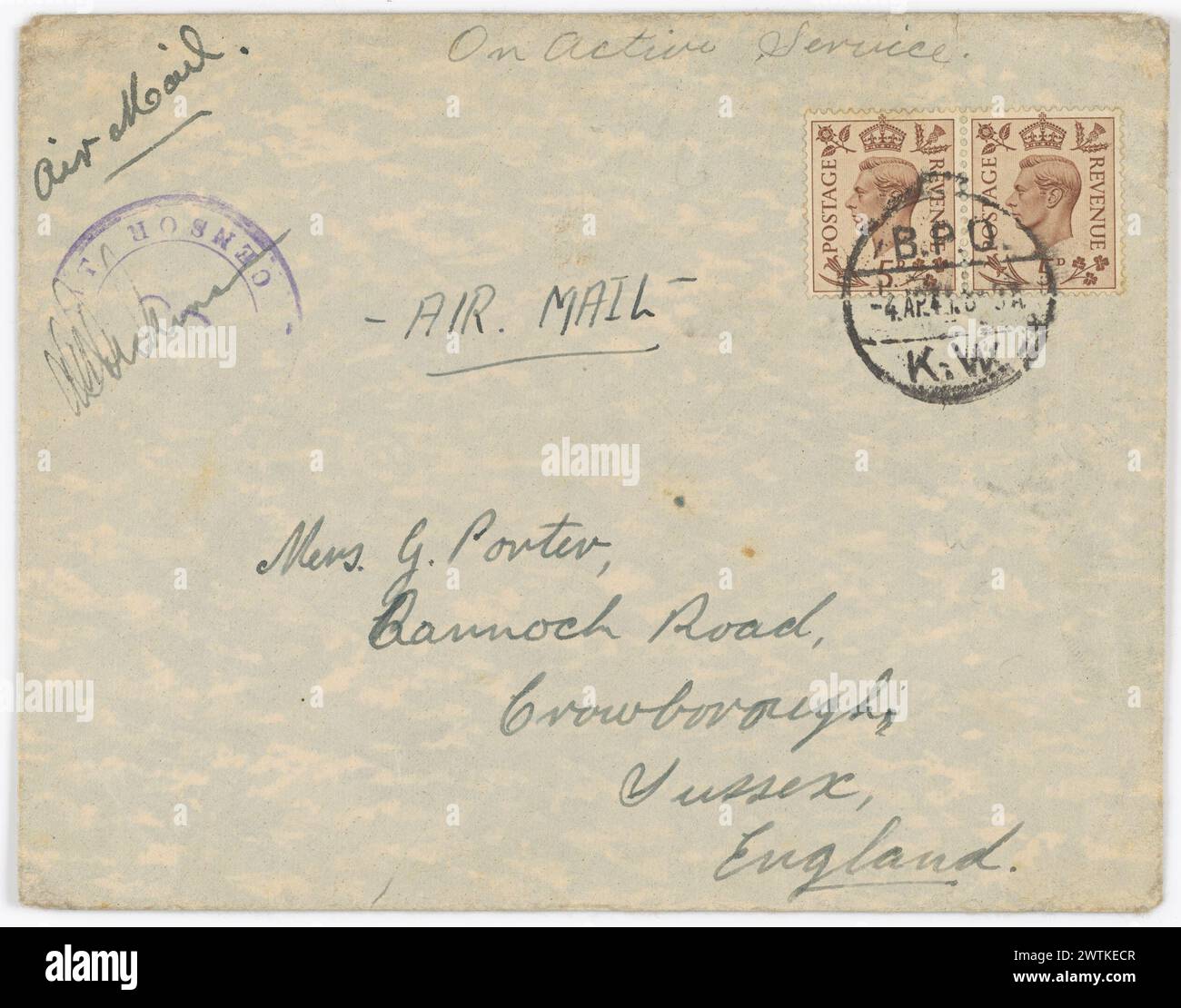 Philatelic 'cover' [envelope], WWII Visual and Verbal Communication ...