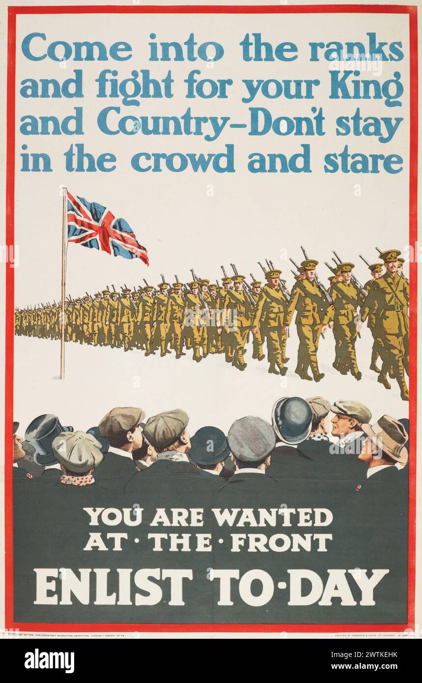 Poster, 'Come into the ranks' political posters Stock Photo - Alamy