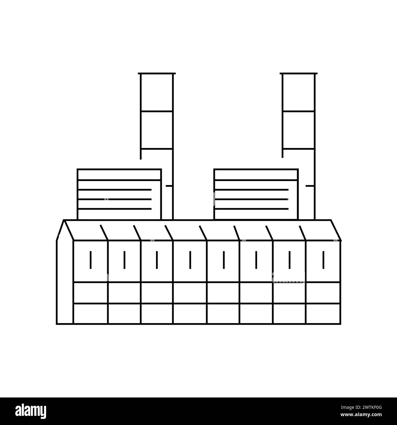 Thermal Power Plant Color Line Icon Alternative Energy Source Vector Isolated Element