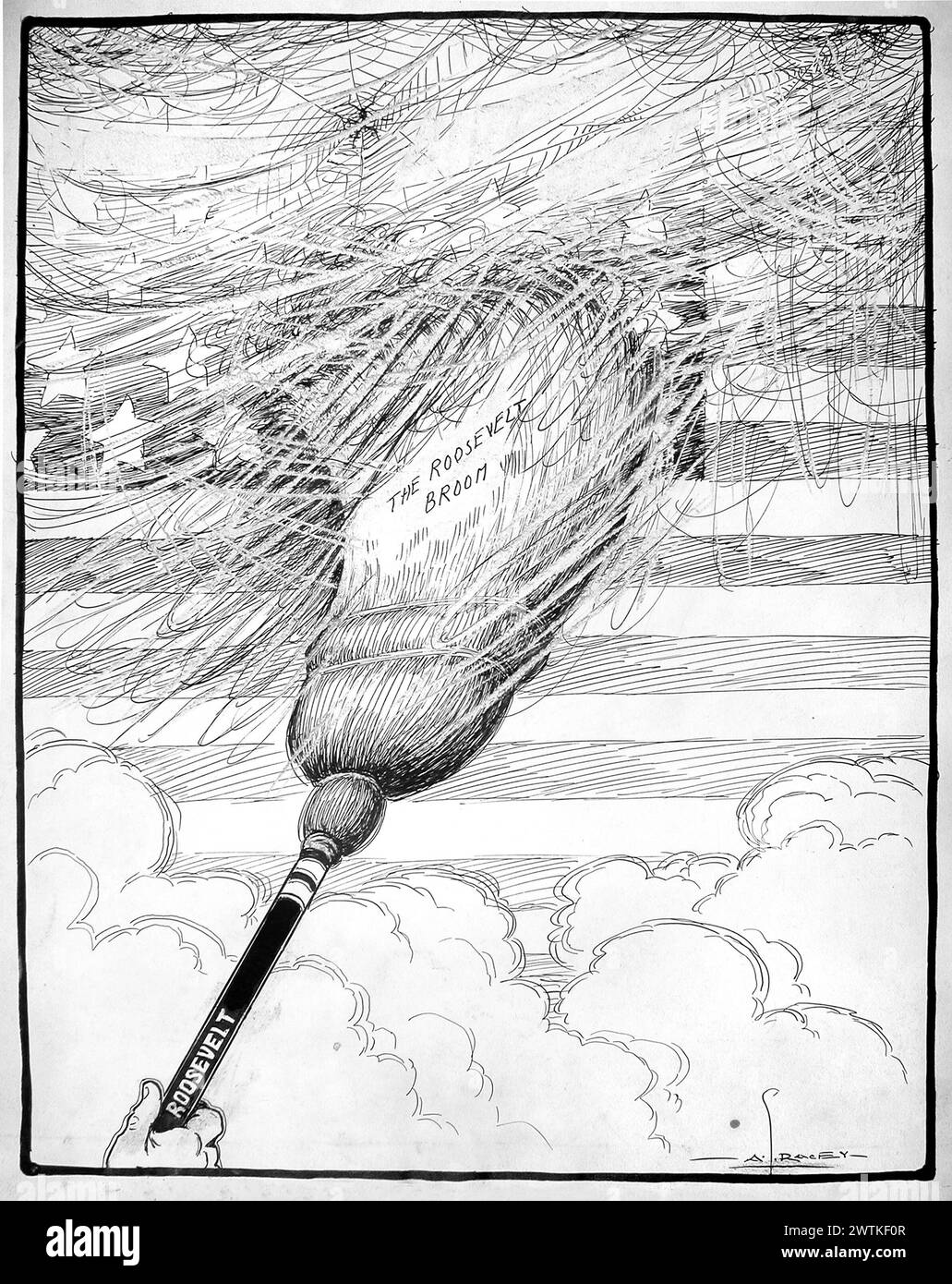 Cartoon - Sweeping the Cobwebs Off the Sky Arthur George Racey (1870 ...