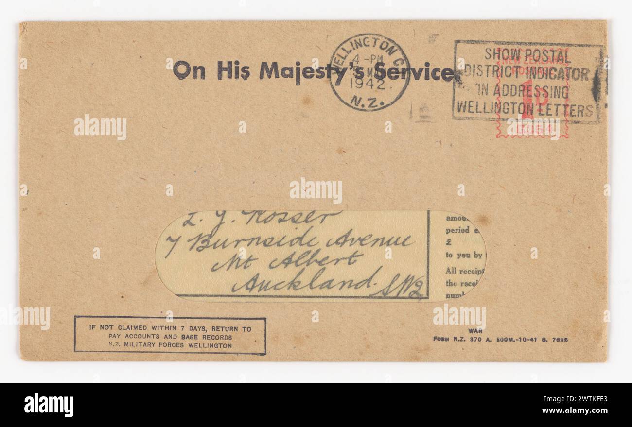 Receipts, WWII envelopes, receipts Stock Photo - Alamy