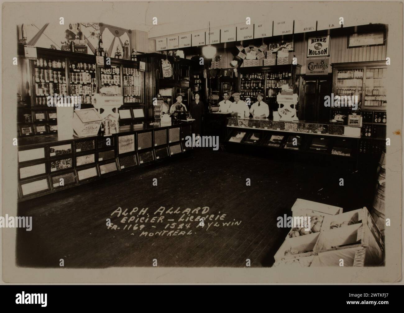Gelatin silver print - Interior of Alphonse Allard's grocery store ...