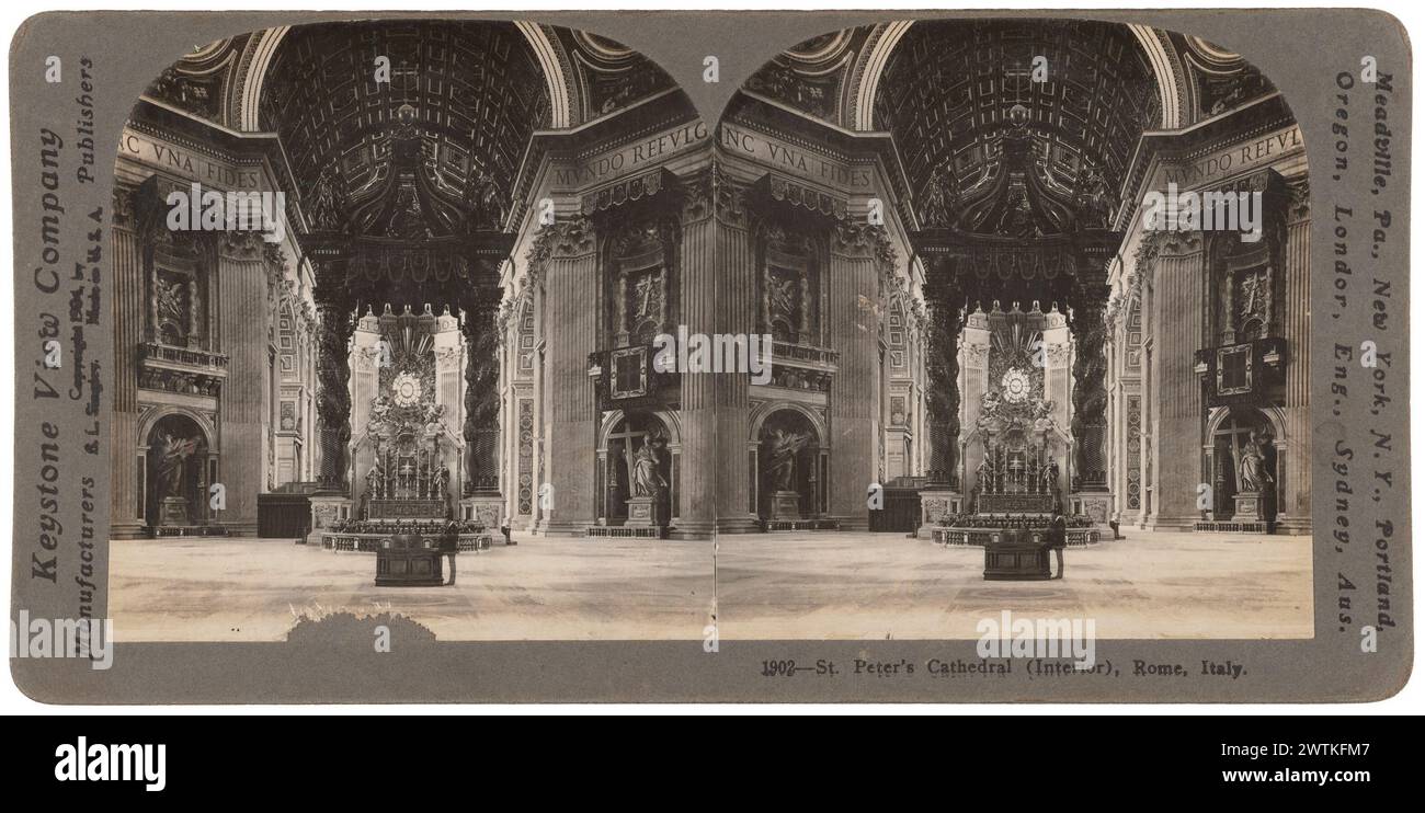 St Peter's Cathedral (Interior), Rome, Italy stereoscopic photographs ...