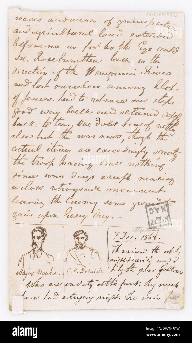 Sketches of Major Noake and Col. Nedville. From: journal made on a ...