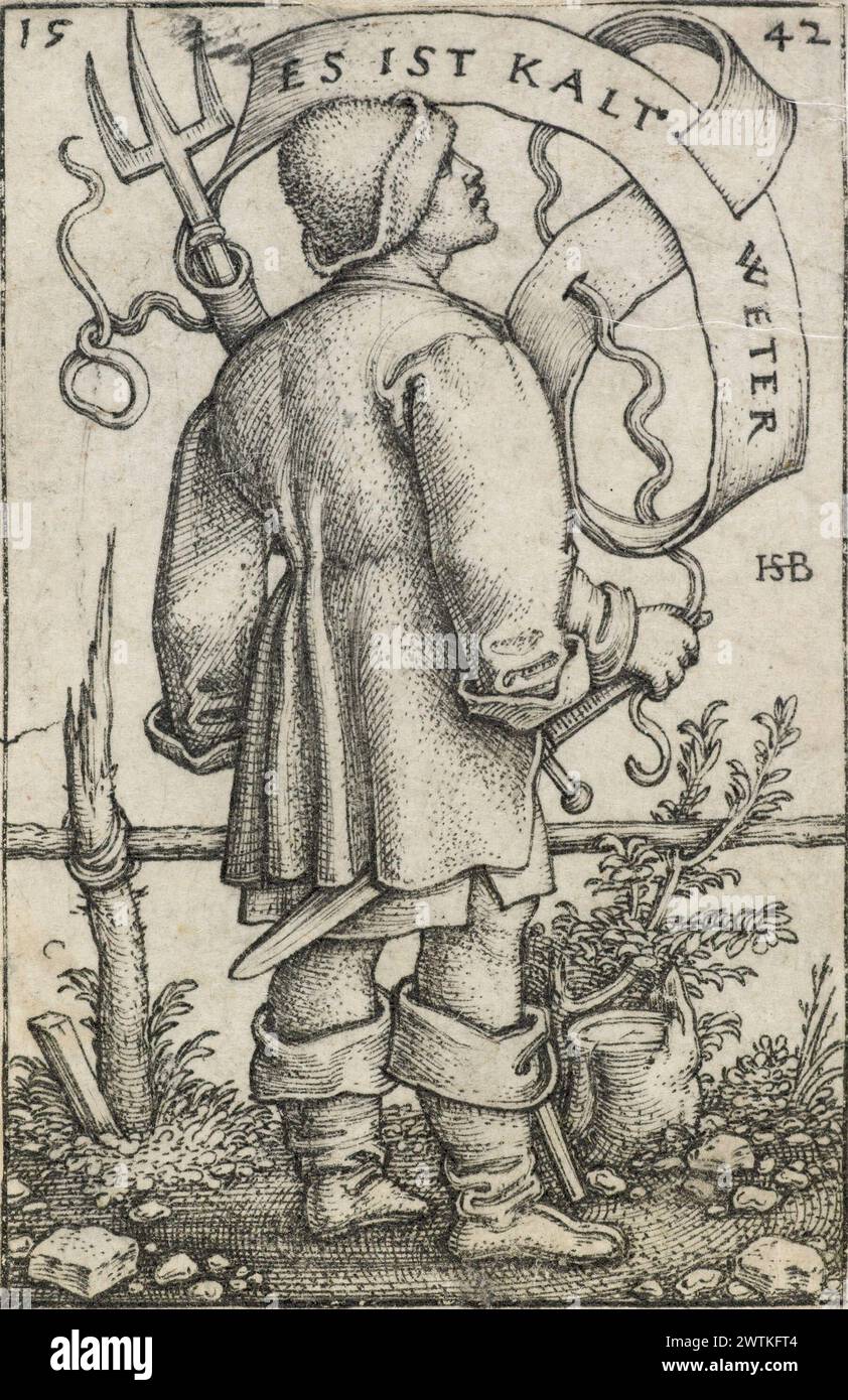The weather peasant, "Es ist kalt weter". prints, engravings, works on ...