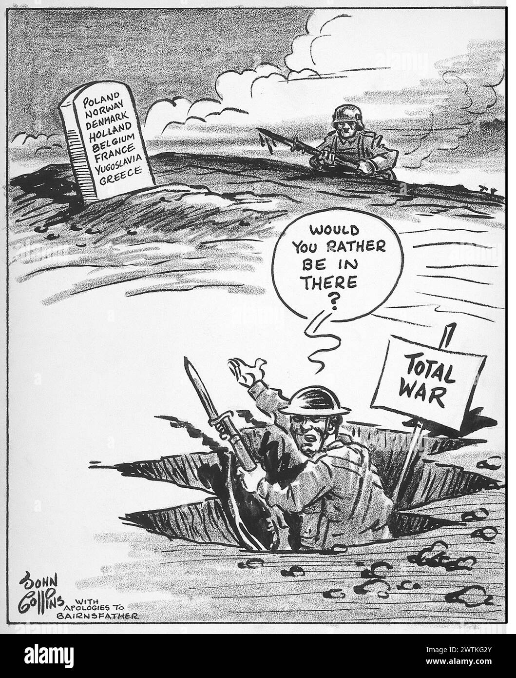 Cartoon - The Better 'Ole. John Collins (1917-2007 Stock Photo - Alamy