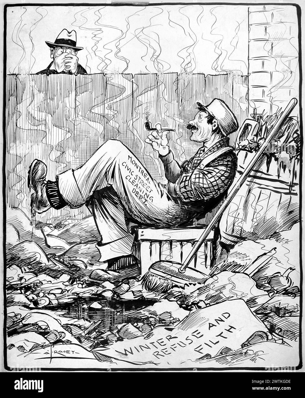 Cartoon - Winter, Refuse and Filth Arthur George Racey (1870-1941 Stock ...