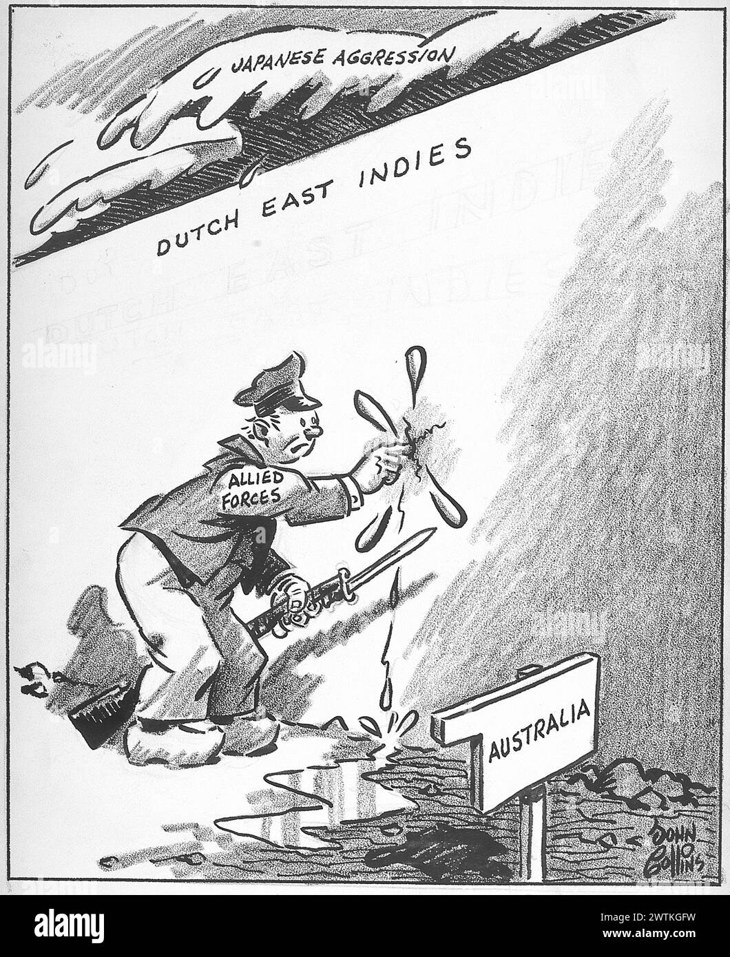 Cartoon - The Boy at the Dike. John Collins (1917-2007 Stock Photo - Alamy