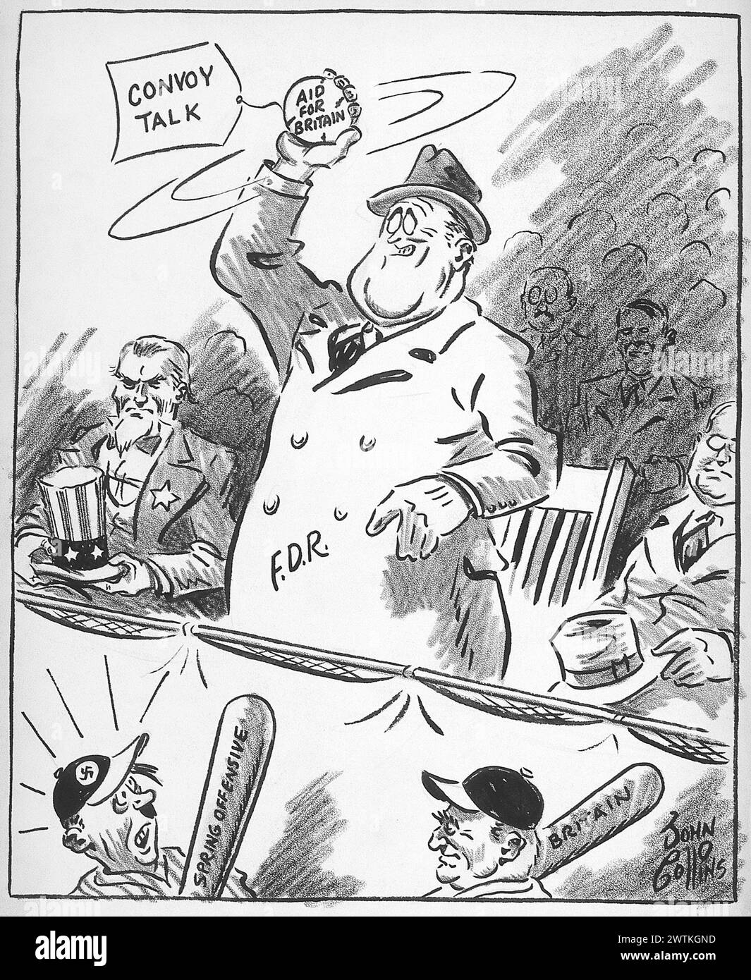 Cartoon - Opening the Season. John Collins (1917-2007 Stock Photo - Alamy