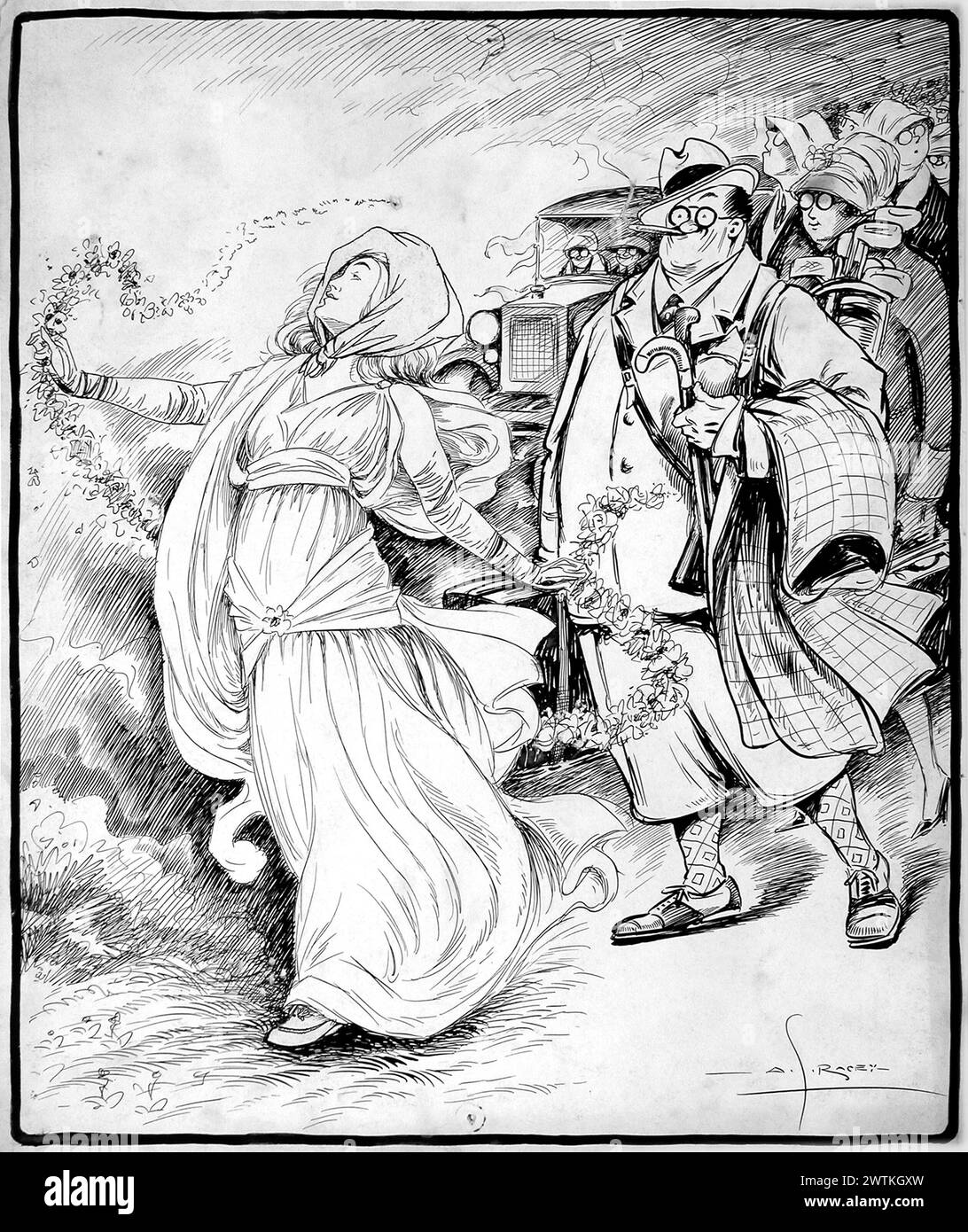 Cartoon - The Opening of Golfing Season Arthur George Racey (1870-1941 ...