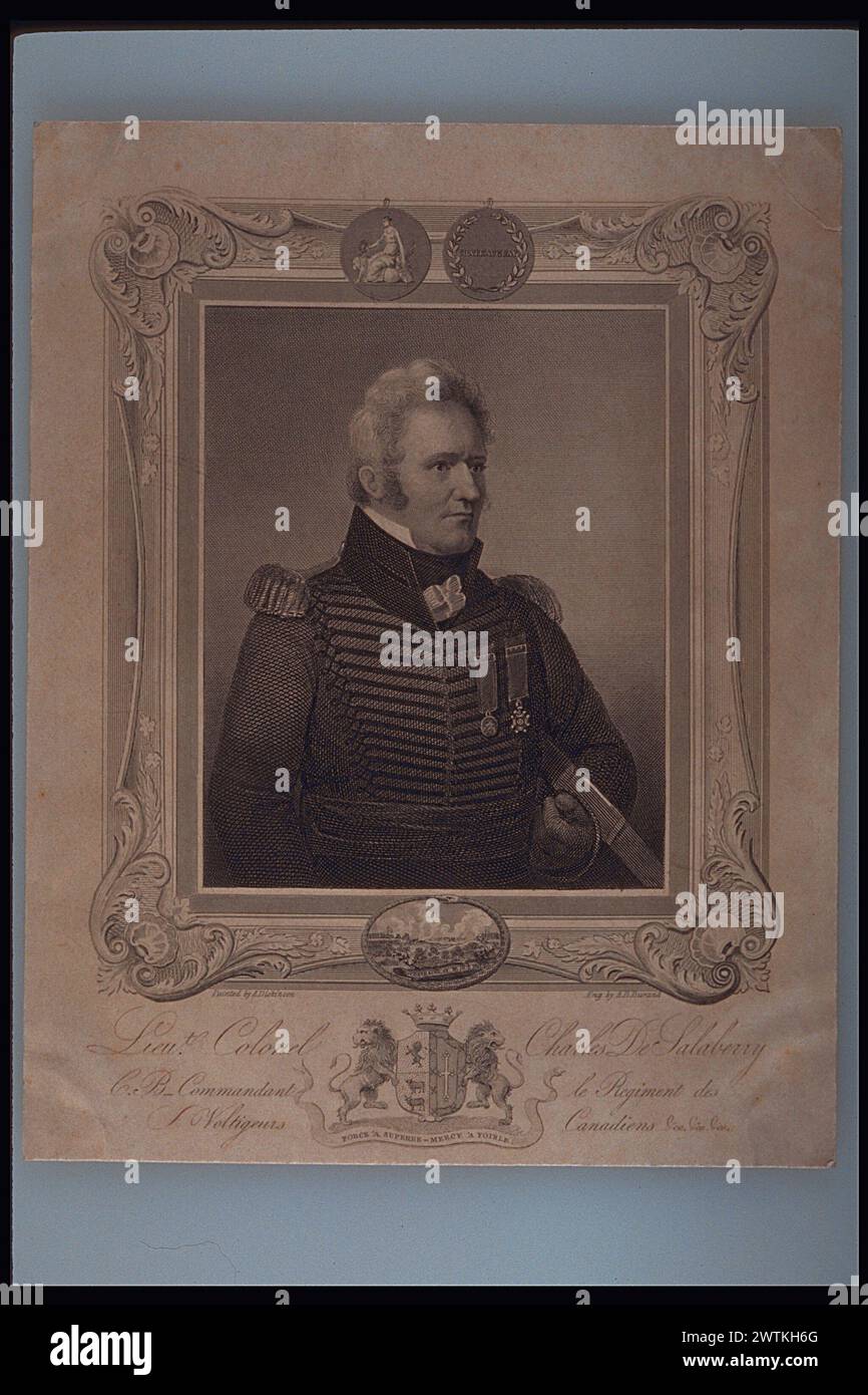 Etching - Lieut. Colonel Charles De Salaberry. Anson Dickinson (1779 ...