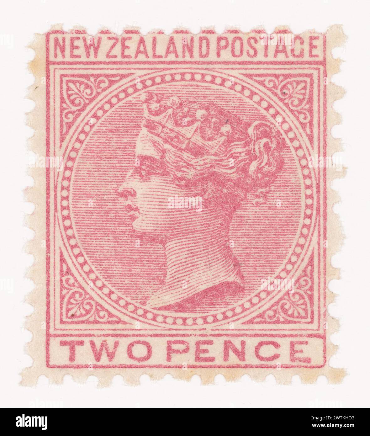 Issued two penny 'Queen Victoria First Side-face' definitive stamp in ...