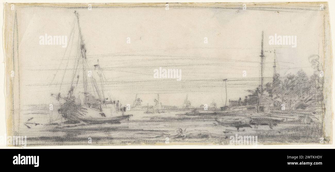 Shipping scene drawings, works on paper Stock Photo - Alamy