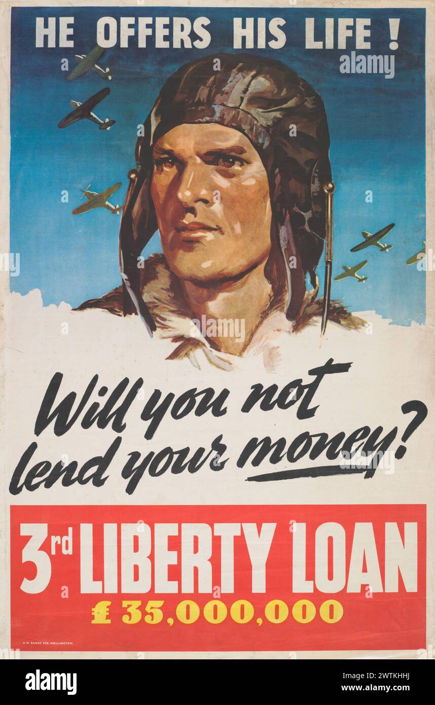 Poster, 'He Offers His Life' political posters Stock Photo - Alamy