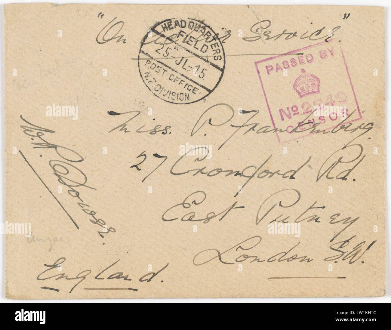 Philatelic 'cover' [envelope], WWI Visual and Verbal Communication ...