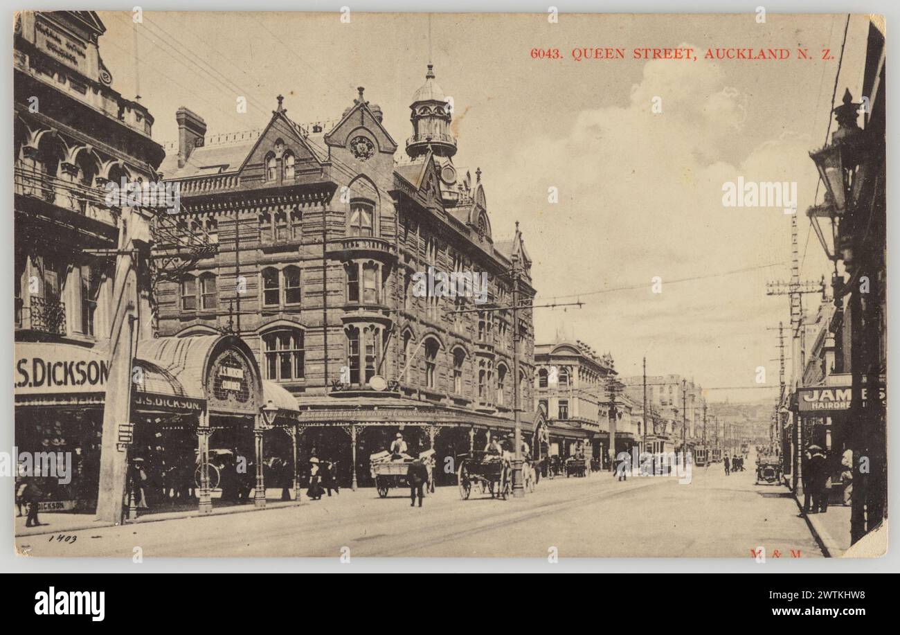 Queen Street, Auckland, New Zealand photographic postcards Stock Photo ...