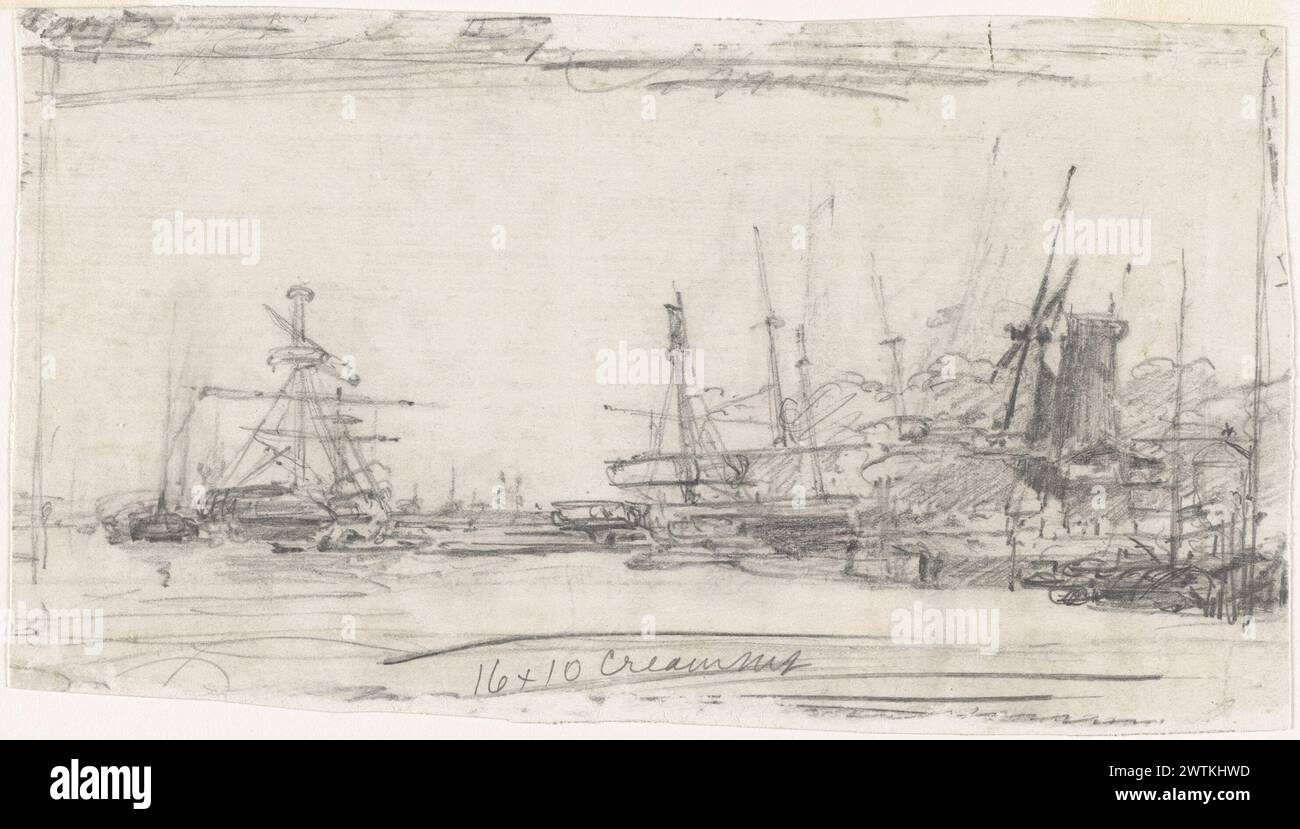 Shipping scene drawings, works on paper Stock Photo - Alamy