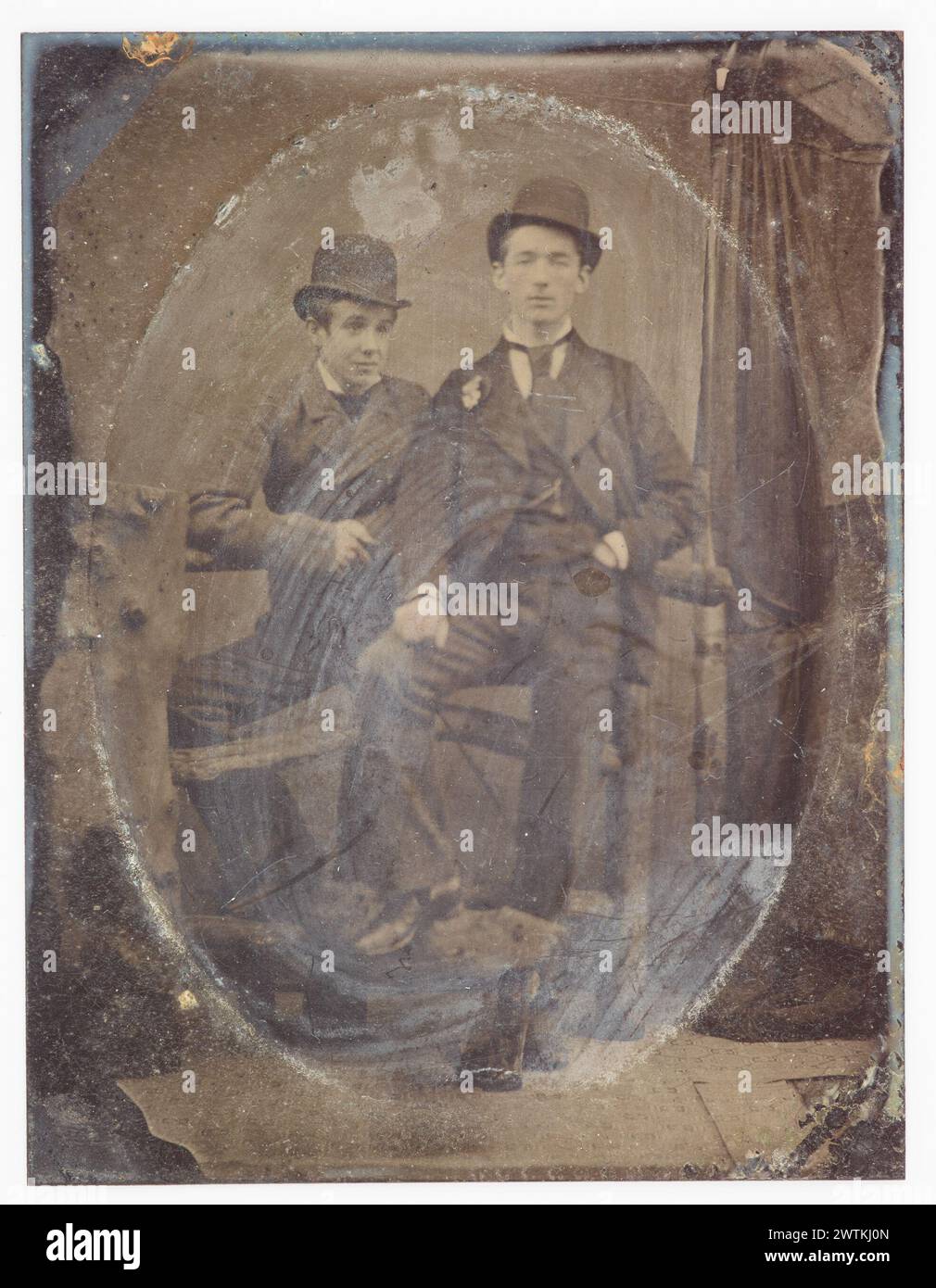 Two young men tintypes, portraits Stock Photo - Alamy