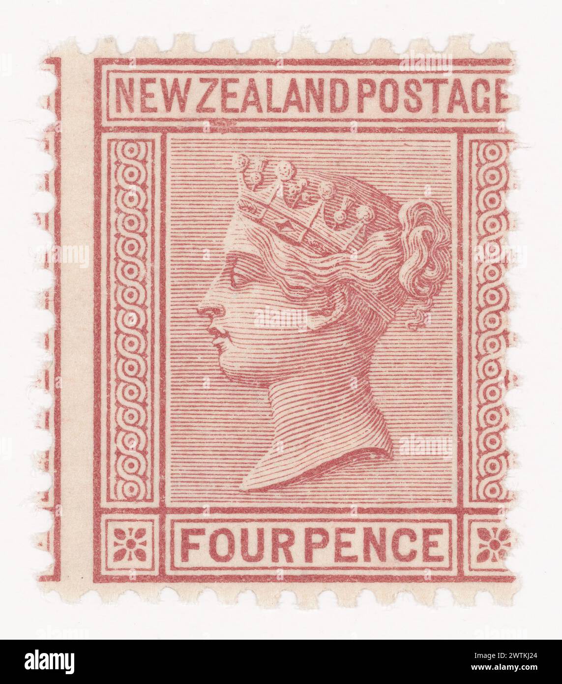 Issued four penny 'Queen Victoria First Side-face' definitive stamp in ...