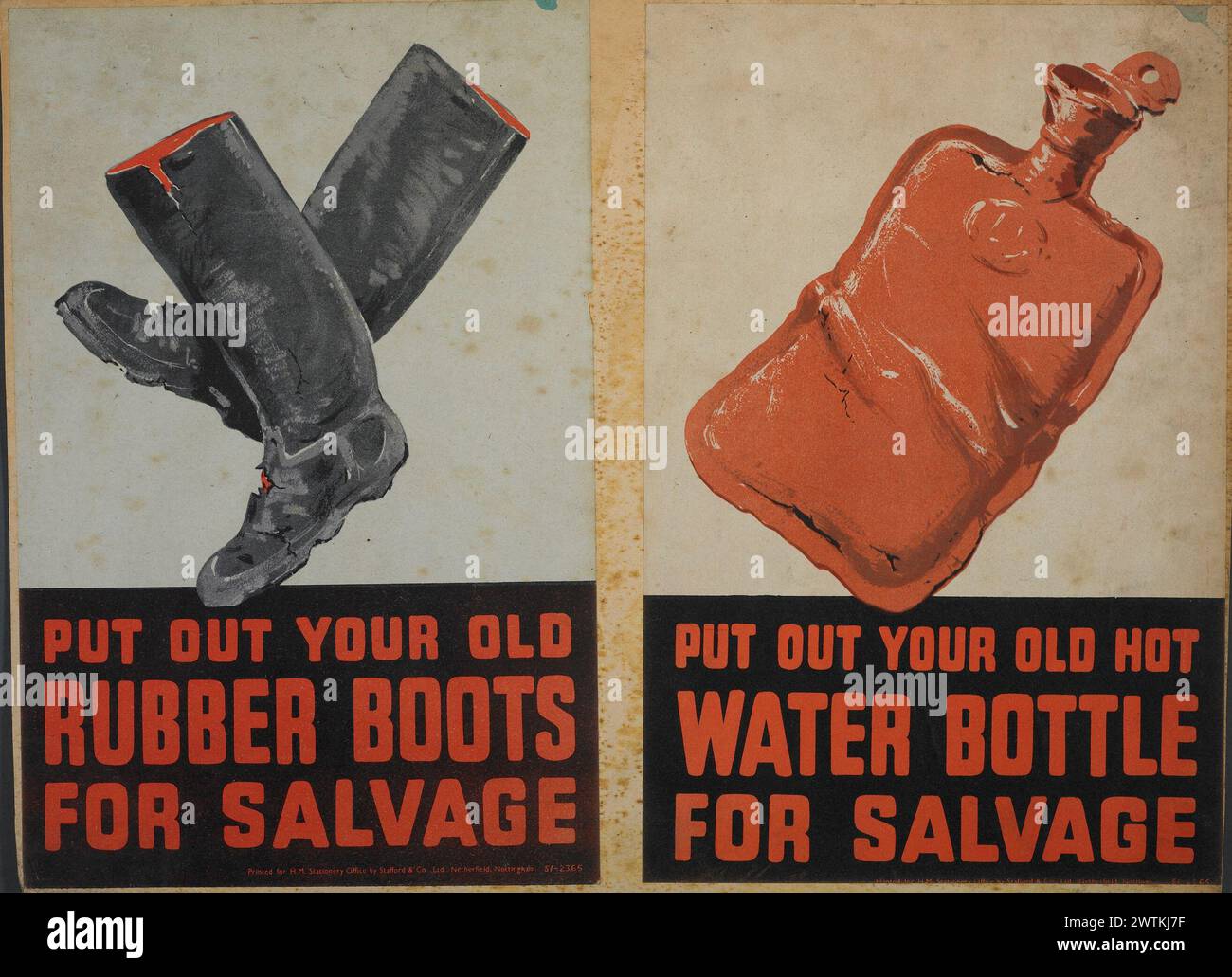 Posters, 'Put out your old rubber boots for salvage' political posters ...