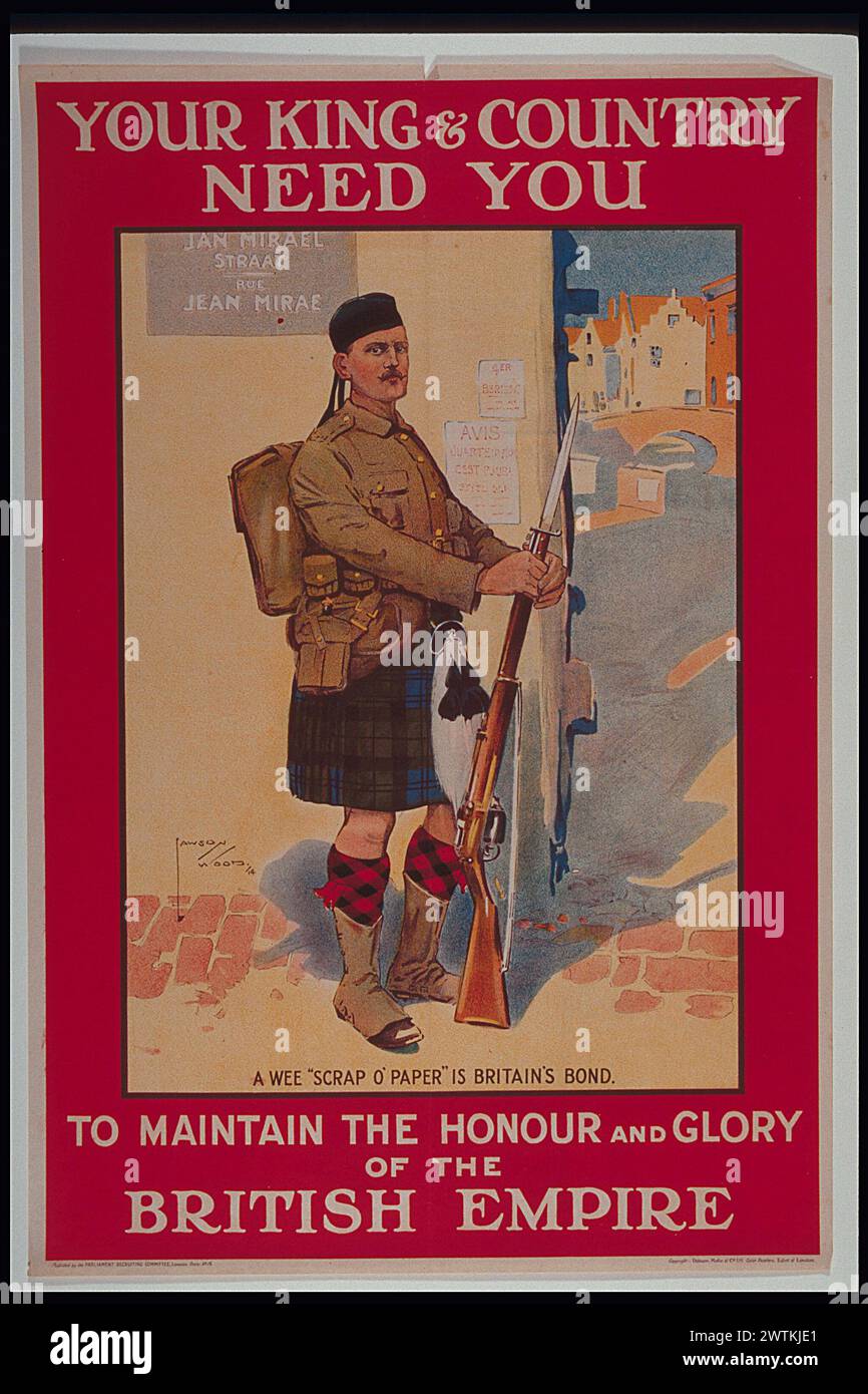 Poster - Your King and country need you to maintain the honour and ...