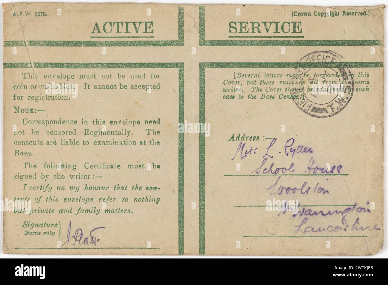 Philatelic 'cover' [envelope], WWI Visual and Verbal Communication ...