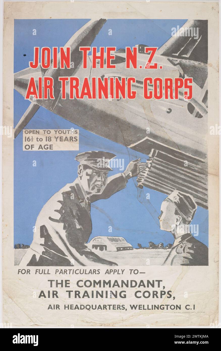 Poster, 'Join The N.Z. Air Training Corps' political posters Stock ...