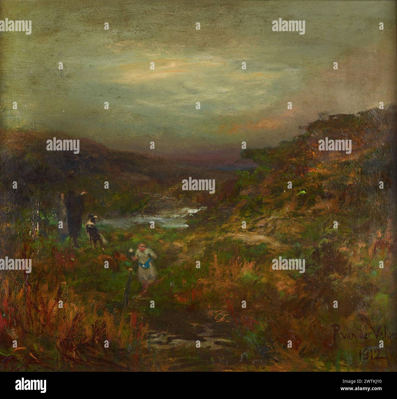 Landscape with figures paintings Stock Photo - Alamy
