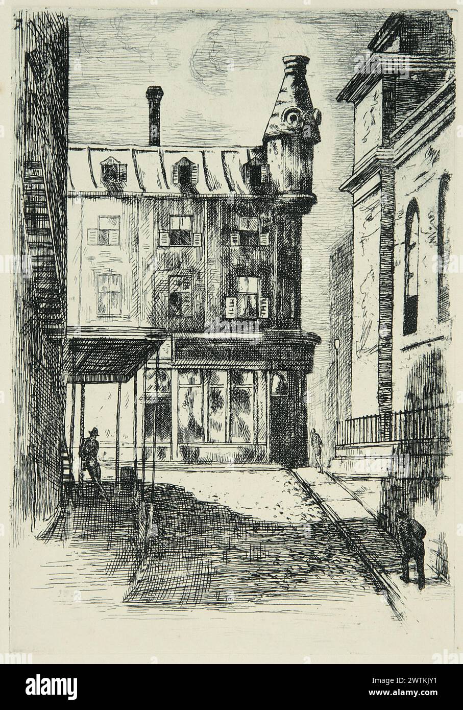 Etching - Old Montreal Ernst Neumann (1907-1956 Stock Photo - Alamy