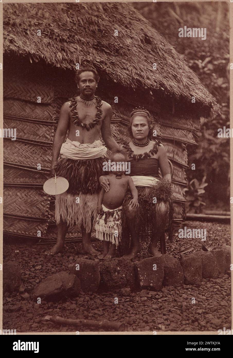 Man, woman, and child. From the album: Tahiti, Samoa and New Zealand ...