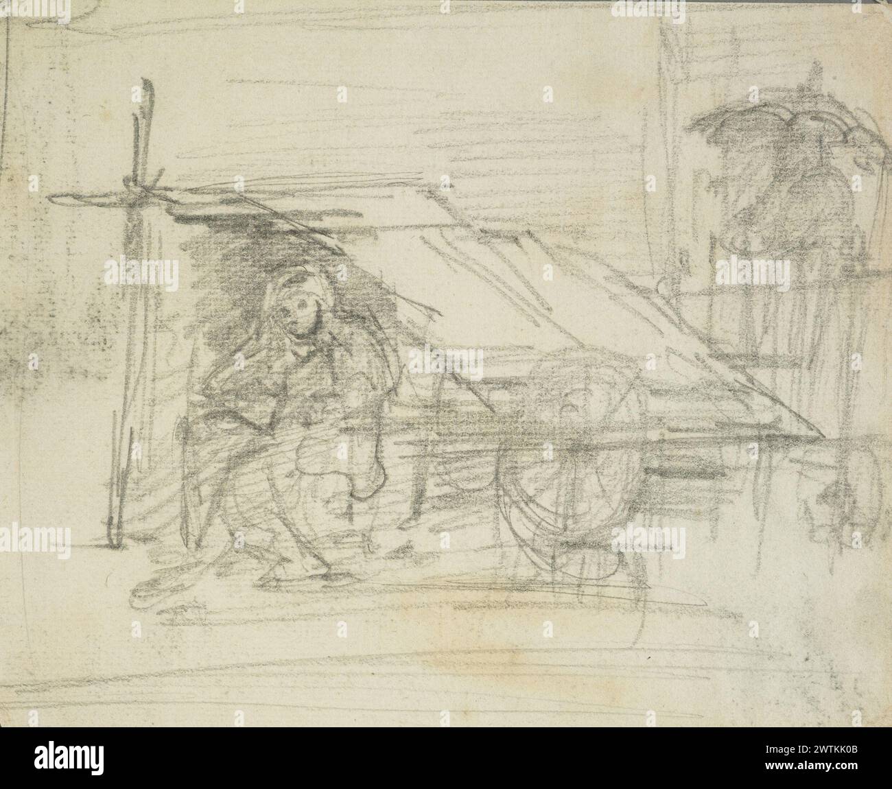 Street vendor's stall drawings, works on paper Stock Photo - Alamy