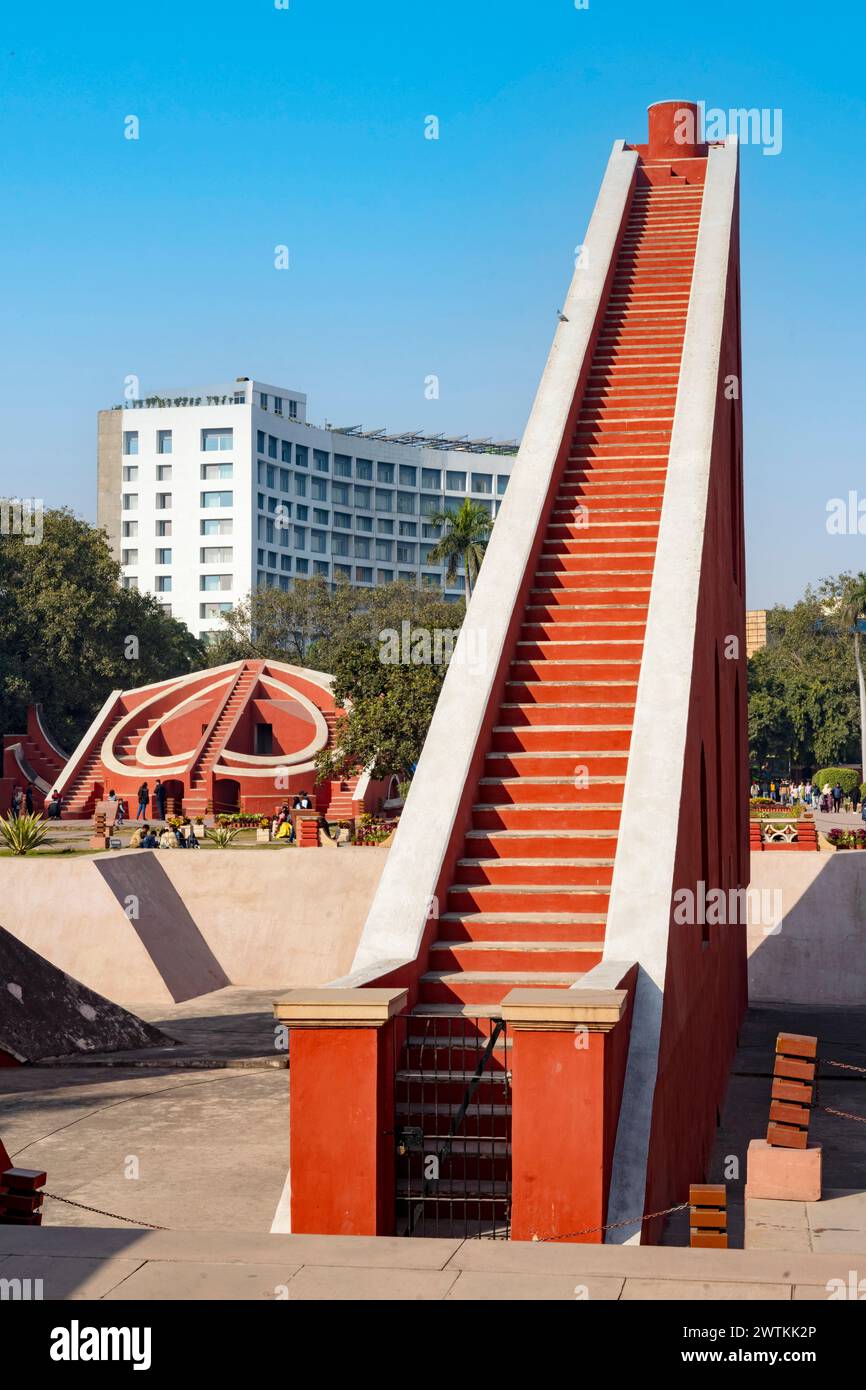 India, New Delhi, Parliament Street, Jantar Mantar, Zentraler Turm des ...