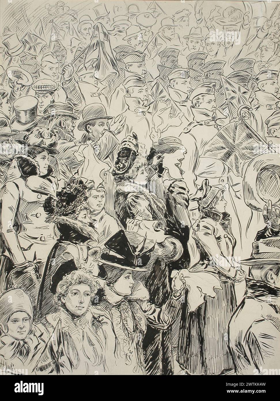 Drawing - Departure from Quebec City of the first Canadian contingent ...