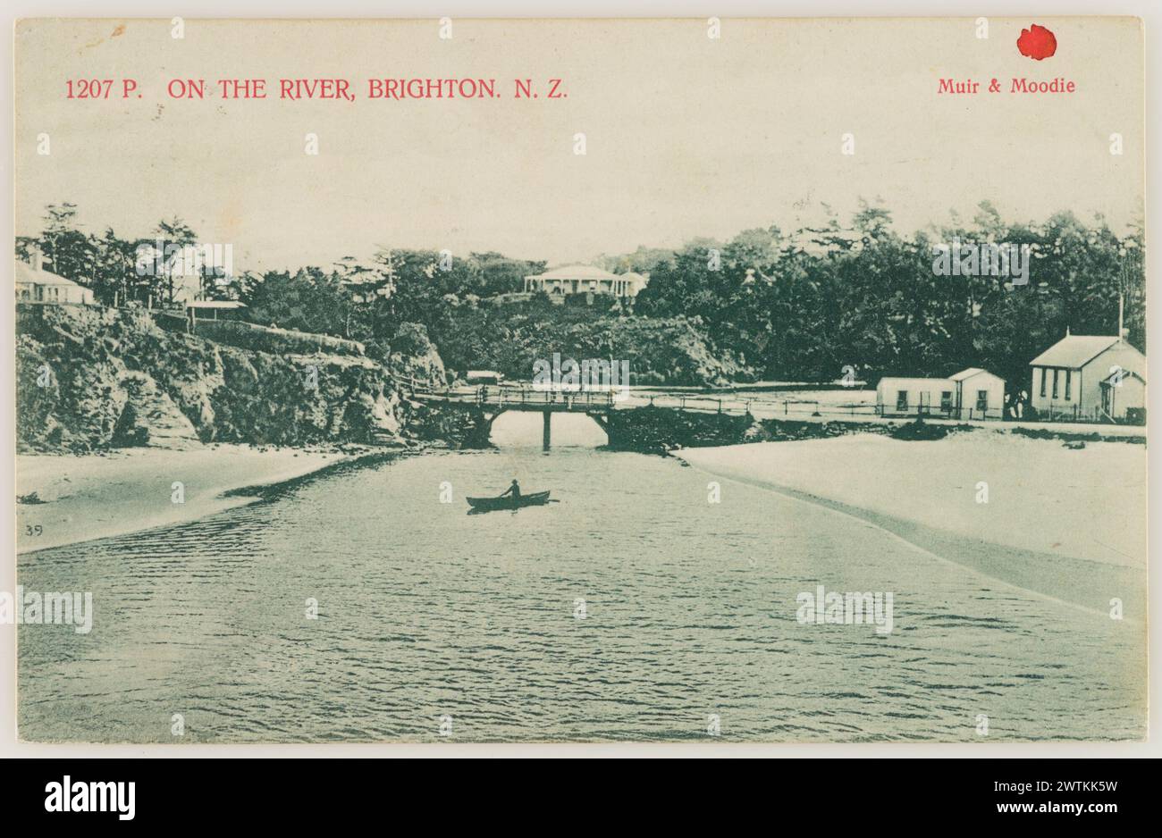 On the River, Brighton, New Zealand photographic postcards Stock Photo ...